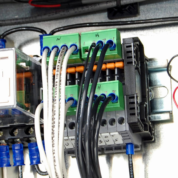 12A terminal block bus, DIN rail mount - The Electric Brewery