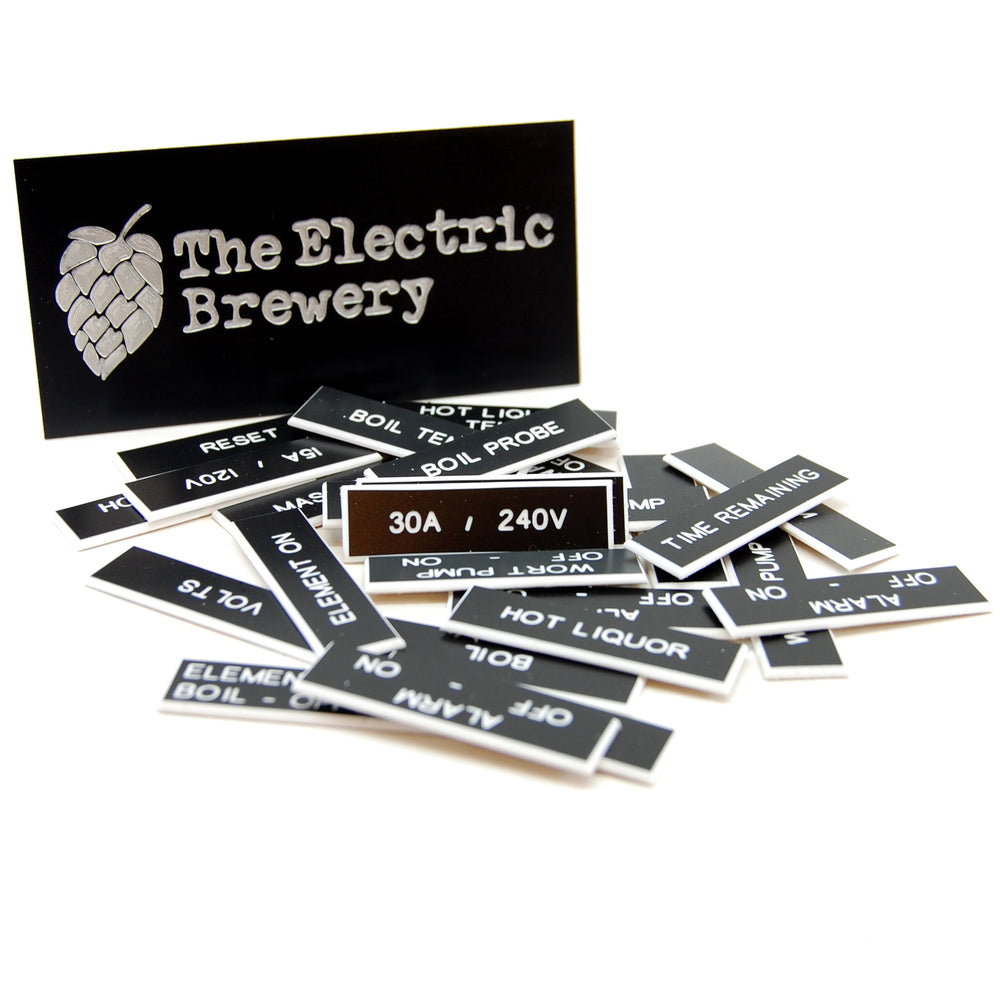 Electrical panel tags for Standard 30A Control Panel - The Electric Brewery